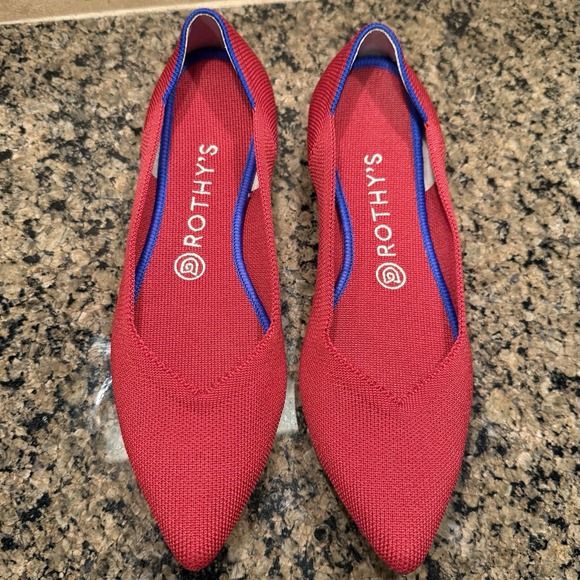 Rothy's | Shoes | Rothys The Point Ii Lollipop Red Flats Womens 9 Mesh ...